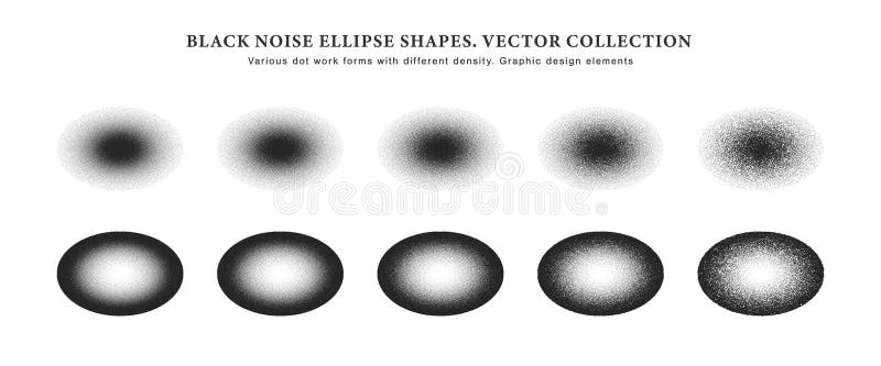 Different Variations of Vector Hand Drawn Dot Work Oval Abstract Shapes ...