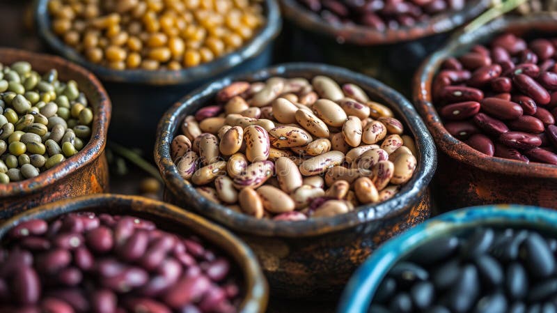 Different Varieties of Beans and Legumes. Selective Focus Stock Photo ...