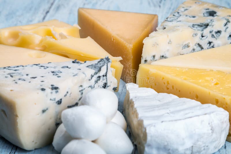 Different Varieties of Cheese, Hard, Brine, Soft and with Mold Stock ...