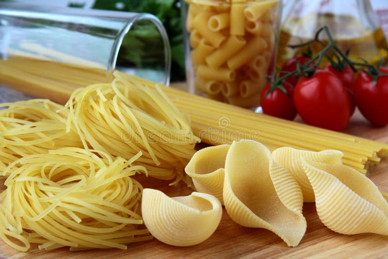 Different Varieties of Italian Pasta Stock Photo - Image of food ...
