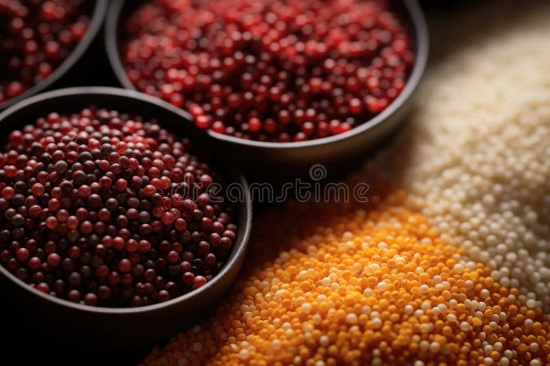 Different Varieties of Quinoa and Cereals Stock Illustration ...