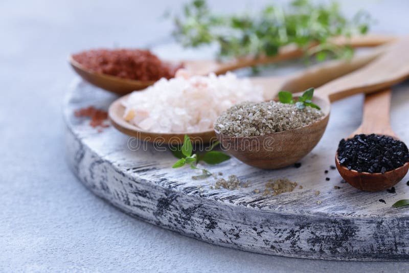 Different Varieties of Salt Stock Image - Image of organic, hawaiian ...