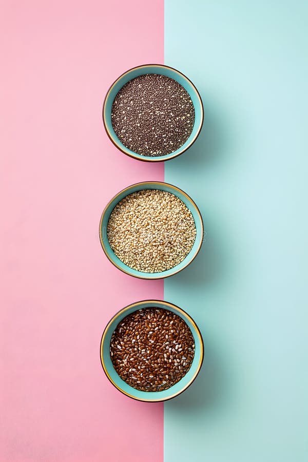 Different Varieties of Sesame Seeds Arranged in Bowls Against a ...