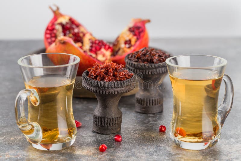 Different Varieties of Shisha Smoking Hookah. Black Annealed Ceramic ...