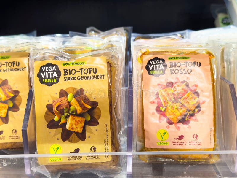 Different Varieties of Vegan Bio-tofu Packages on Display in ...