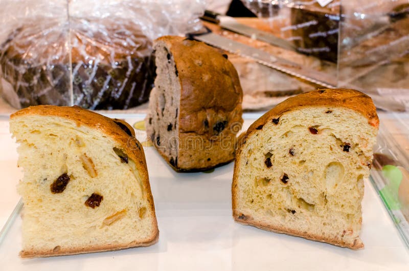 Different Variety of Panettone Stock Photo - Image of bread, case: 81174562