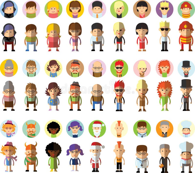 Different Vector Cartoon People Professions Characters Set Stock ... Different Vector Cartoon People Professions Characters Set Stock ...