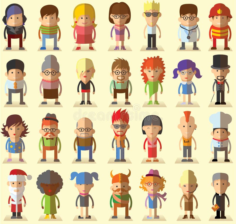 Different Vector Cartoon People Professions Characters Set Stock ... Different Vector Cartoon People Professions Characters Set Stock ...