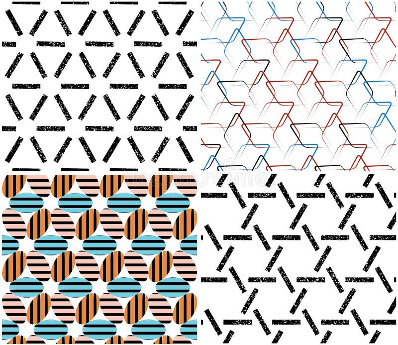 4 Different Vector Patterns in the Same Package_l Stock Illustration ...