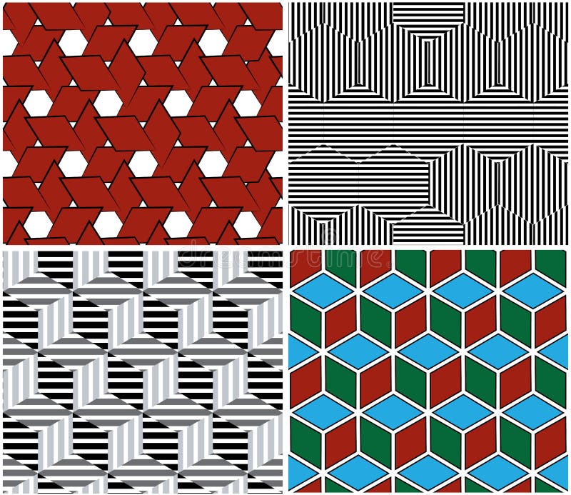 4 Different Vector Patterns in the Same Package_a Stock Vector ...