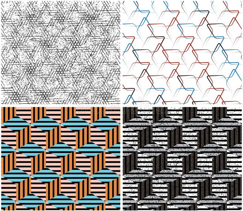 4 Different Vector Patterns in the Same Package_s Stock Vector ...