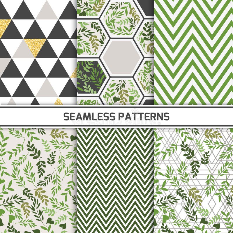 Different Vector Seamless Patterns, Natural Concept. Endless Texture ...