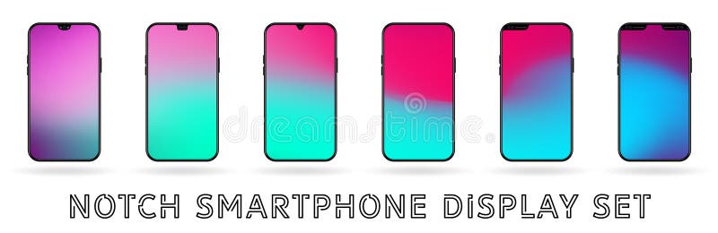 Different Notch Smartphone Display Set Stock Vector - Illustration of ...