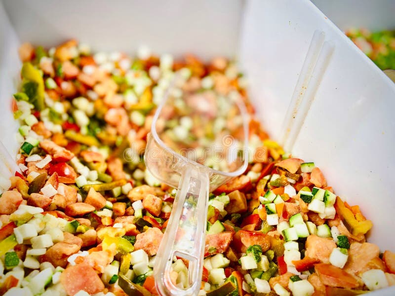 Different Vegetable Mixtures in the Container. Mobile Photo. a Close-up ...