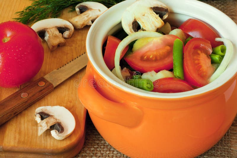 Different Vegetables in a Clay Pot Stock Photo - Image of crock, eating ...