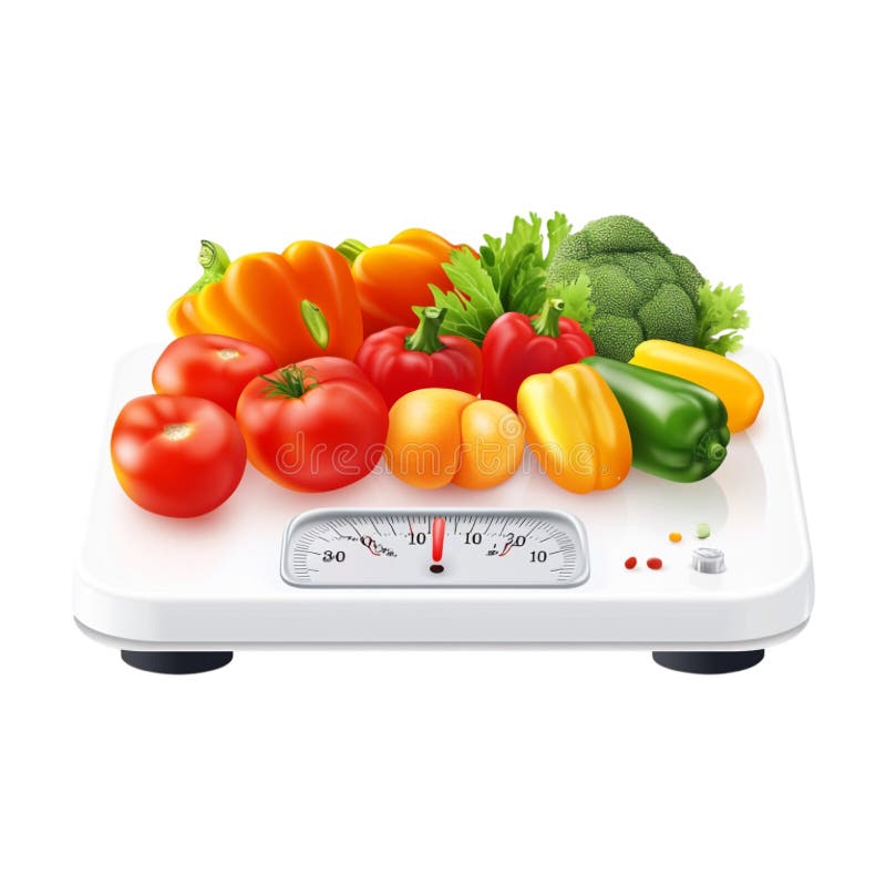 Different Vegetables on a Weight Machine on Transparent Background - Ai ...