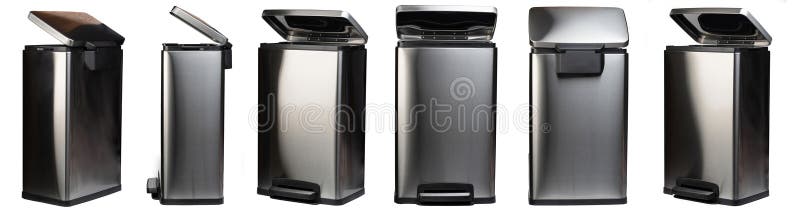 Different View of Metal Open Trash Bin Stock Image - Image of dump ...