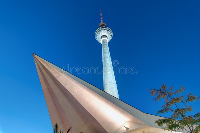 Different View of the TV Tower at Night Stock Image - Image of ...