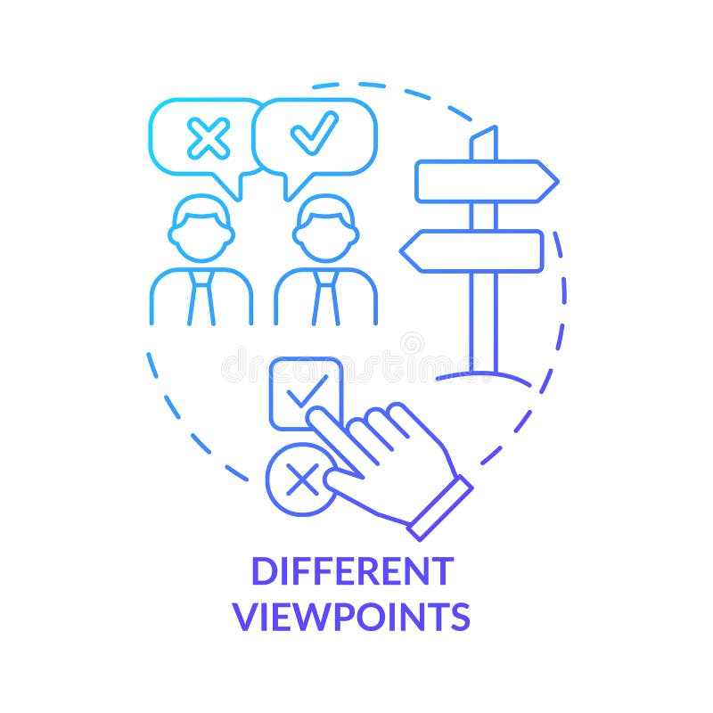 Different Viewpoints Communication Blue Gradient Concept Icon Stock ... Different Viewpoints Communication Blue Gradient Concept Icon Stock ...