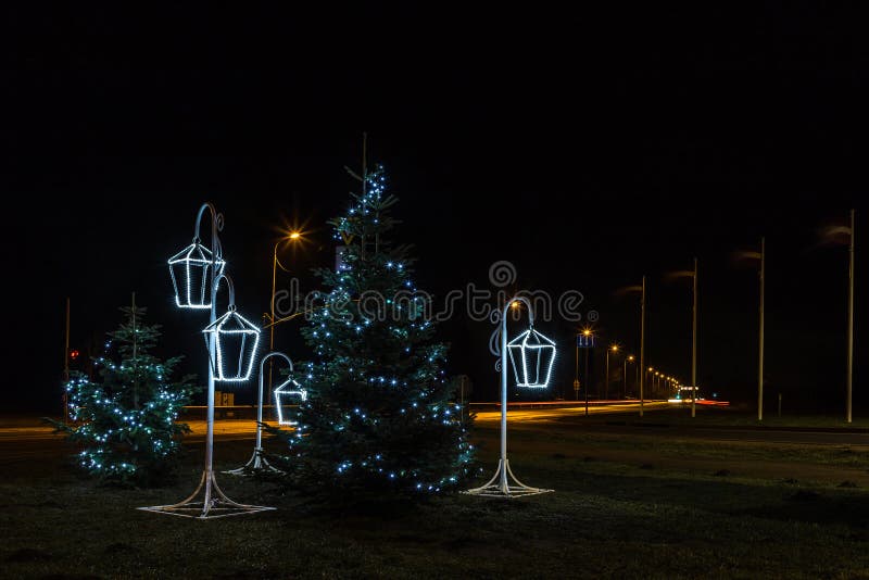 Different Views of the City at Night Stock Image - Image of evening ...