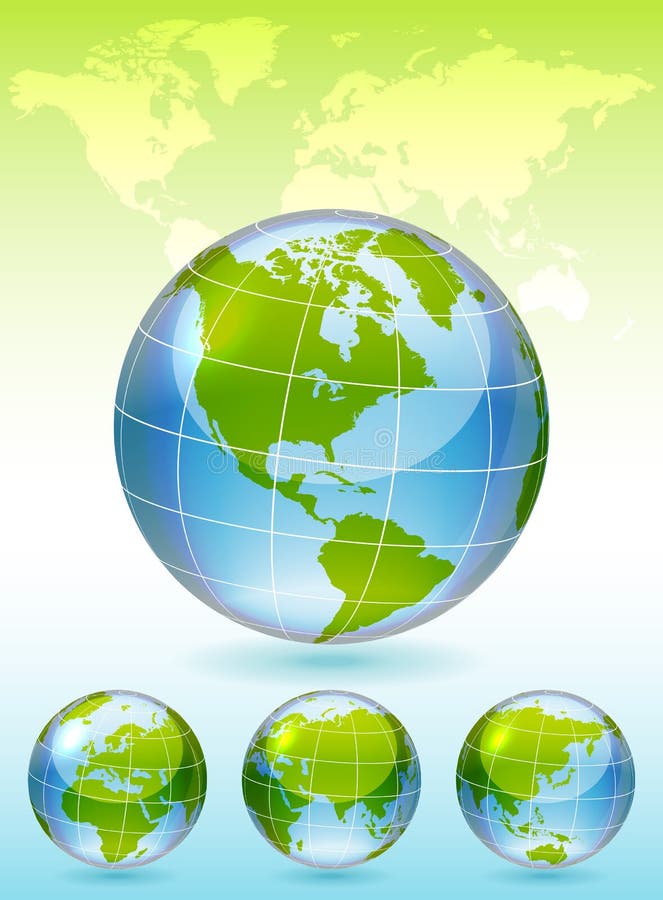 Different Views of Glass Globe Stock Vector - Illustration of geography ...