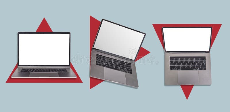 Different Views of Laptop Screens with Copy Space for Your Design Stock ...