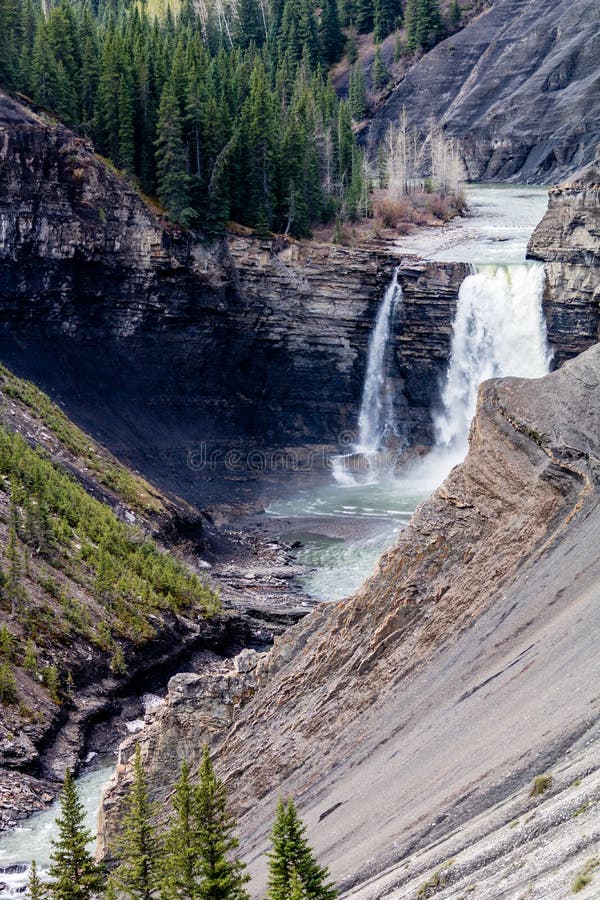 Different Views of Ram Falls. Ram Falls Provincial Park. Alberta Canada ...
