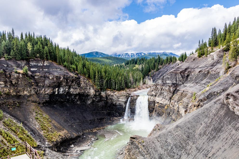 Different Views of Ram Falls. Ram Falls Provincial Park. Alberta ...