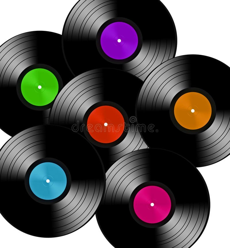 Different vinyls record stock illustration. Illustration of plate ...