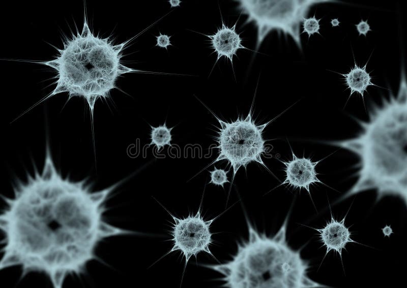 Different Viruses or Bacteria Fly Around Stock Illustration ...