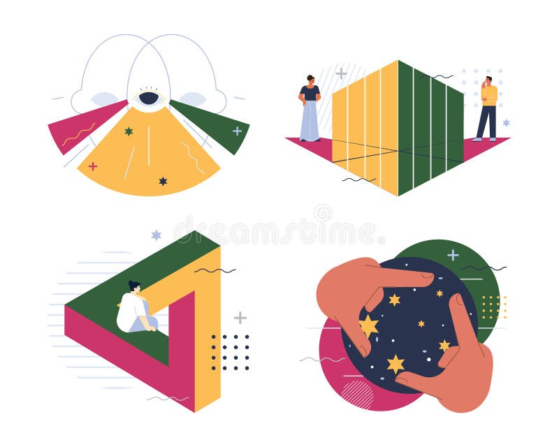 Different Vision or Opinion Concept. Two People Point of View or ...