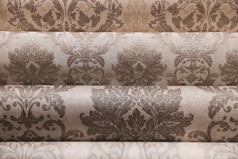 Different Wall Paper Rolls As Background, Closeup Stock Photo - Image ...