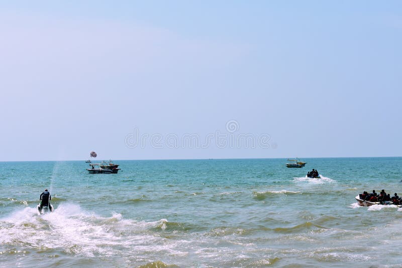 Different Water Activities in the Ocean in Goa Stock Image - Image of ...