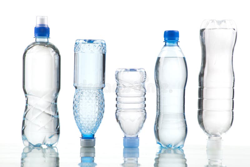 Different Water Bottles Isolated on White Stock Photo - Image of bottle ...