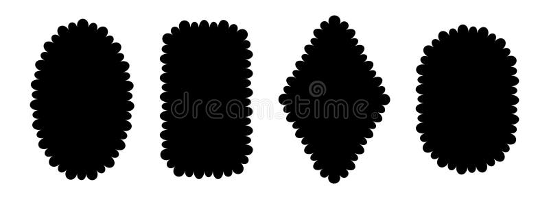 Different Wavy Edge Frame Collection. Jagged Scallop Border Element Set ...