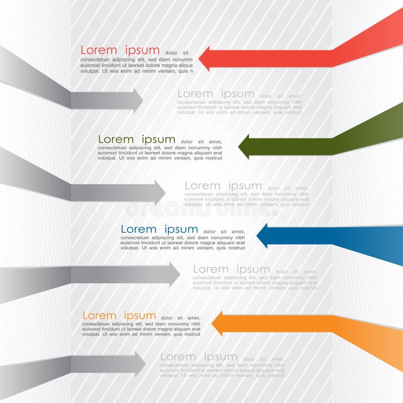 Different Way Colorful Arrows Infographics. Vector Stock Illustration ...