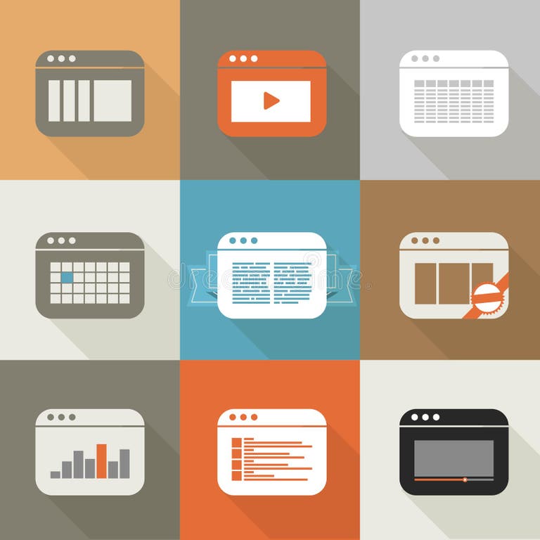 Different Web Browser Icons Stock Vector - Illustration of promotion ...