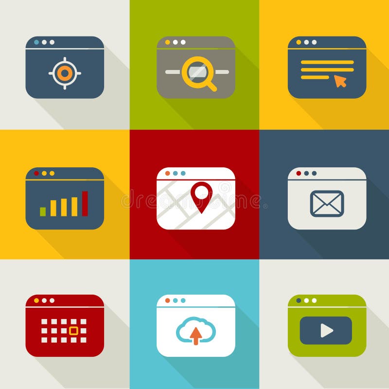 Web browser icons stock vector. Illustration of bookmark - 31076823