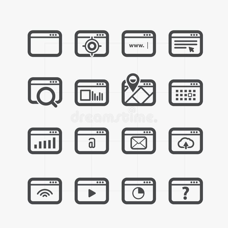 Web browser icons stock vector. Illustration of bookmark - 31076823