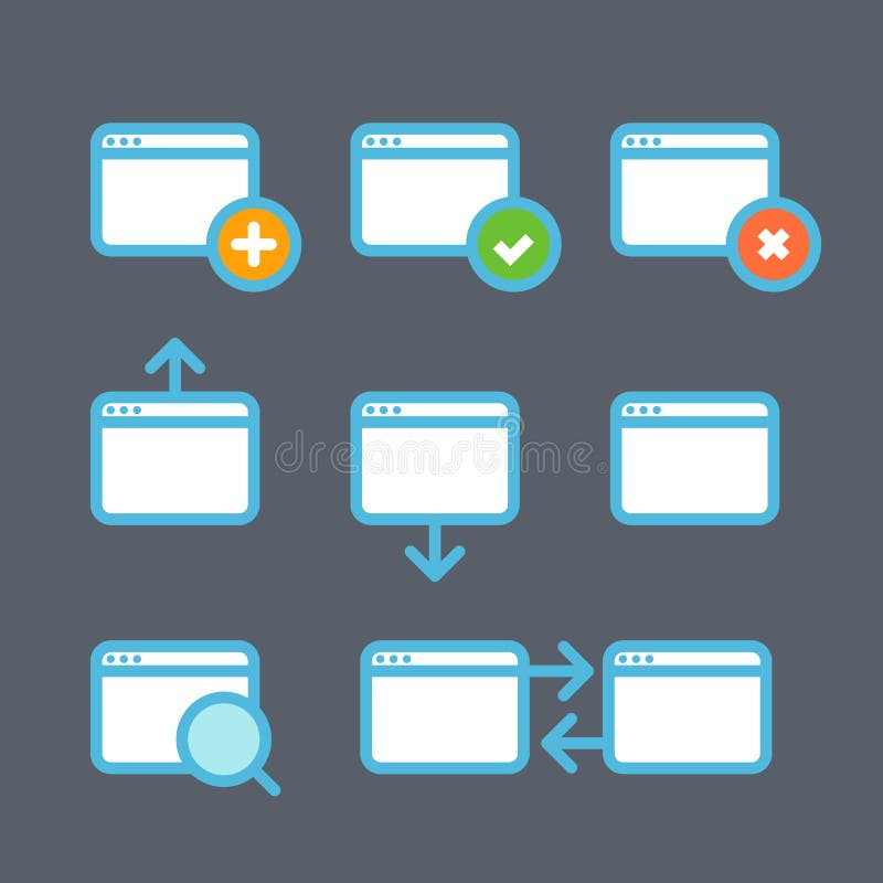 Different Web Browser Icons Set with Rounded Corners Stock Vector ...