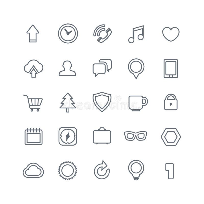 Different Web Icons Collection Stock Vector - Illustration of note ...