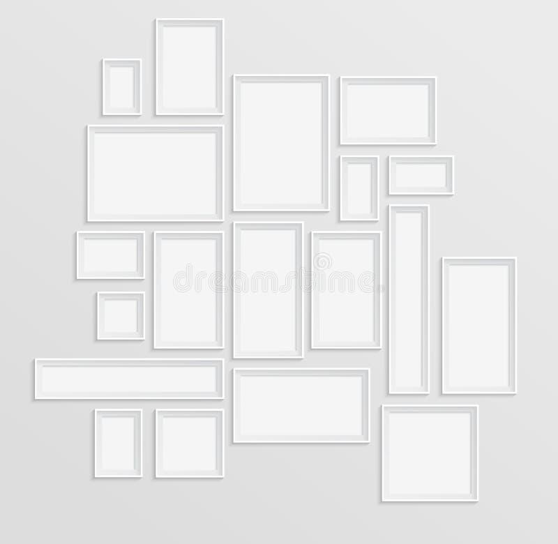 Different White Frames Set on the Wall with Shadow Effect in Modern ... Different White Frames Set on the Wall with Shadow Effect in Modern ...