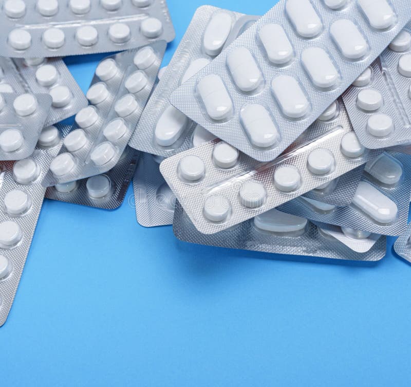 Different White Tablets in a Package Stock Image - Image of color ...