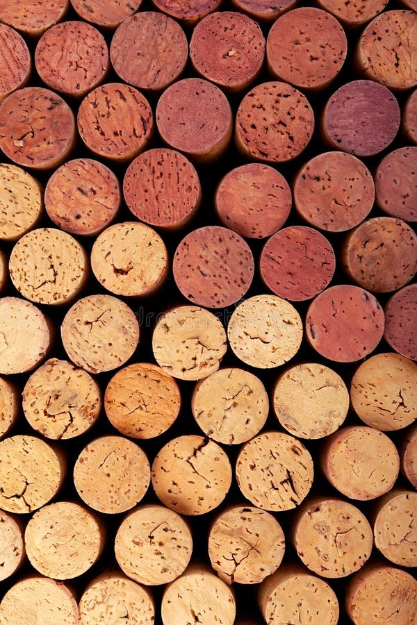 Different Wine Bottle Corks, Close-up. Wine Corks of White and Red Wine ...