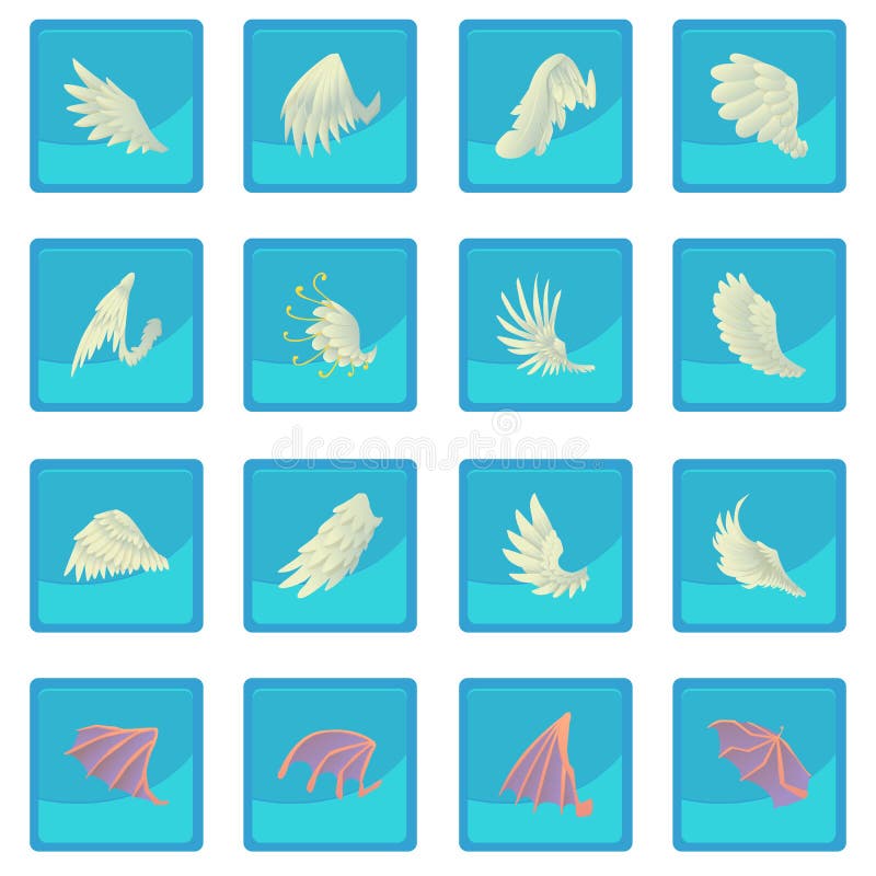 Different Wings Icon Blue App Stock Vector - Illustration of heaven ...