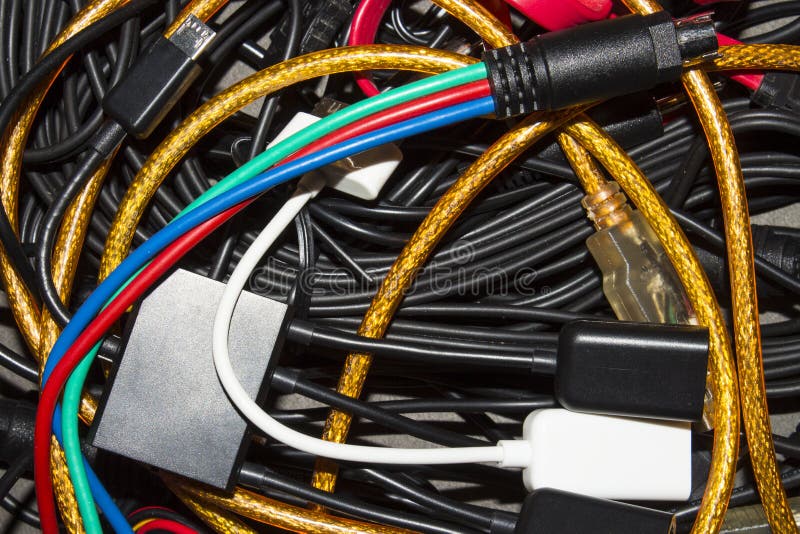 Different Wire Connection To the Computer Stock Image - Image of fiber ...