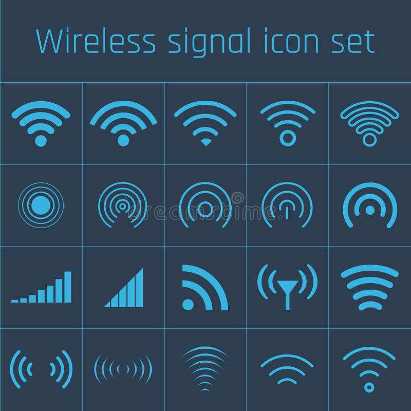 Different Wireless Access Wifi Icon Set, Wifi Collection. Stock Vector ...