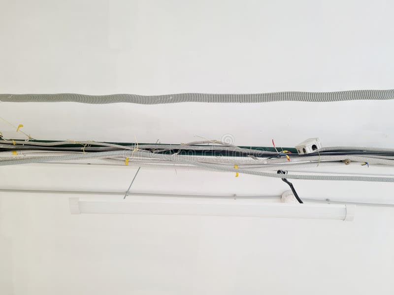 Different Wires and Cables are Fastened Together Stock Photo - Image of ...