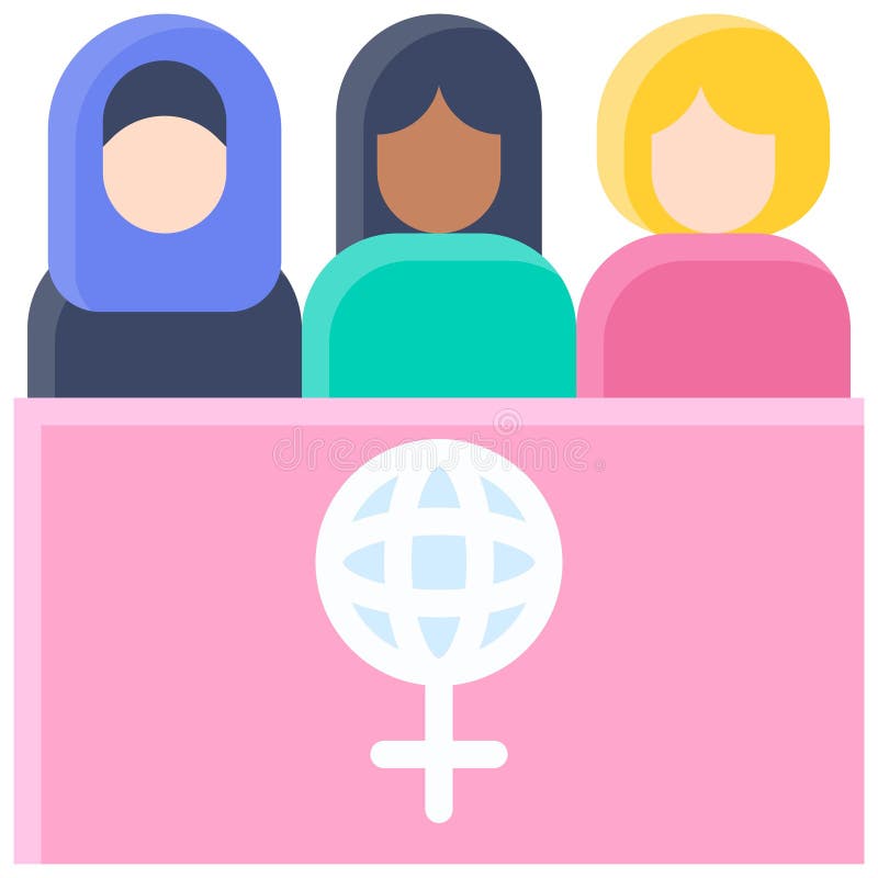 Different Women with Flag Icon, International Women`s Day Related ...