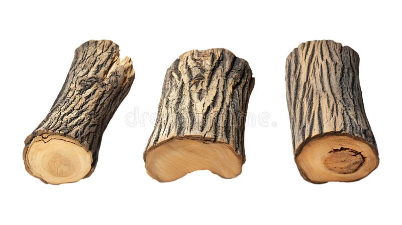 Different Wood Logs Set in Three Poses on Transparent Background for ...